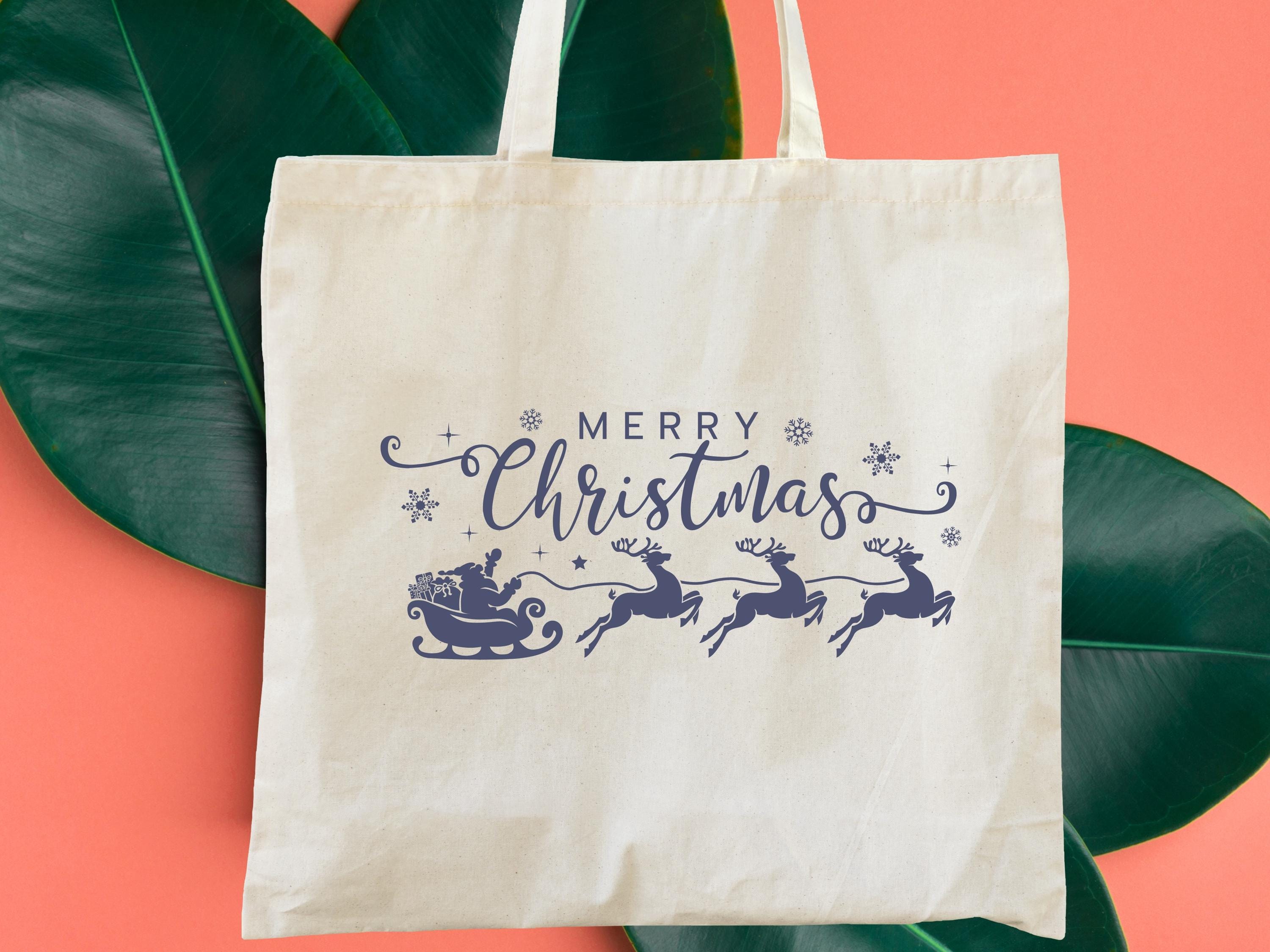 Merry Christmas Svg, Santa Claus Flying in Sleigh With Reindeer ...