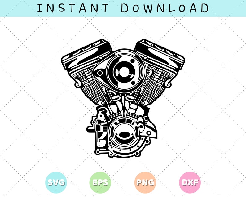 Motorcycle Engine Svg Cut File Instant Download Design for - Etsy