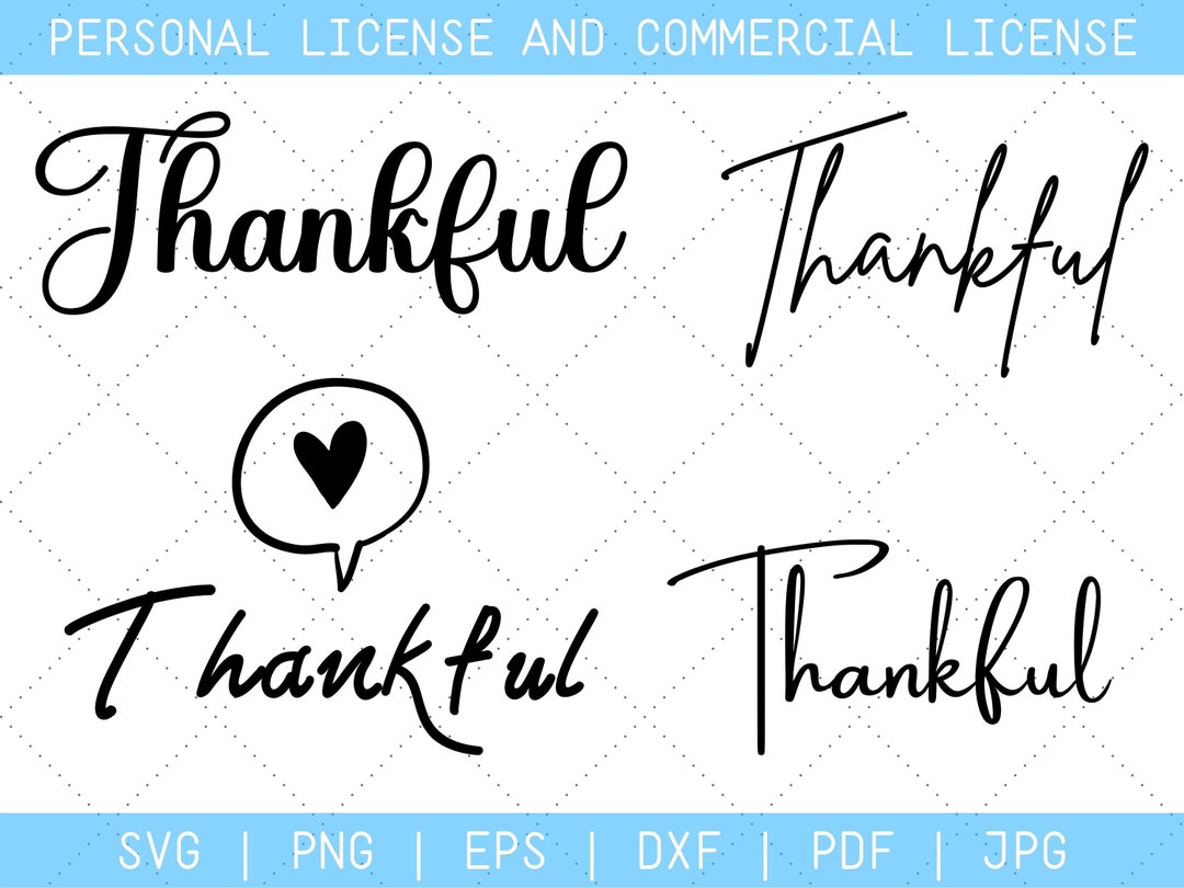 Thankful SVG Thankful Cut File Thankful Clipart Thankful - Etsy
