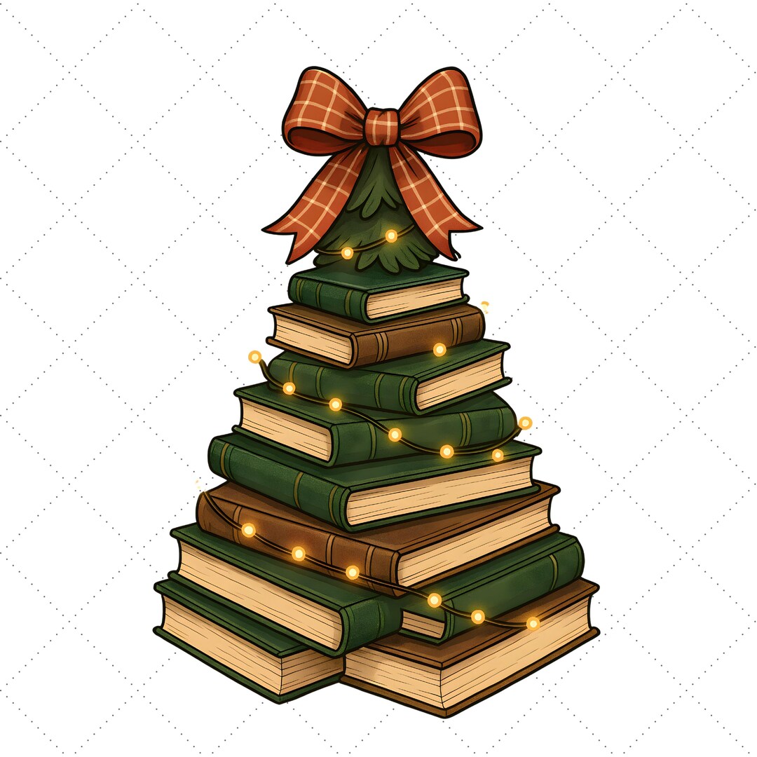 Christmas Vintage Book Stack PNG | Christmas Tree Clipart | Digital ...