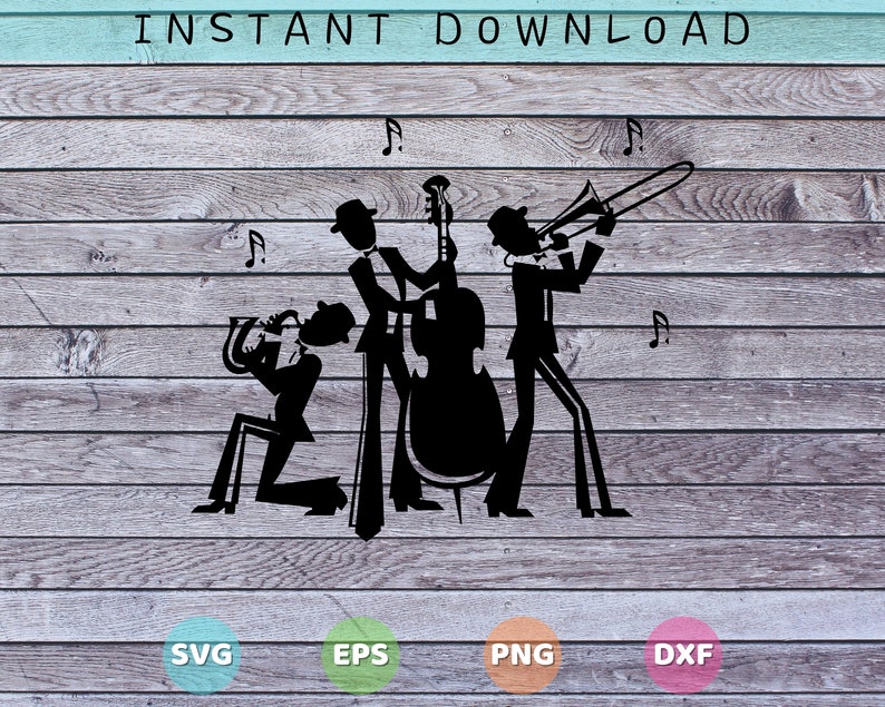 Jazz Band Svg | Jazz Musician Character Svg | Jazz Musician Png | Cut ...
