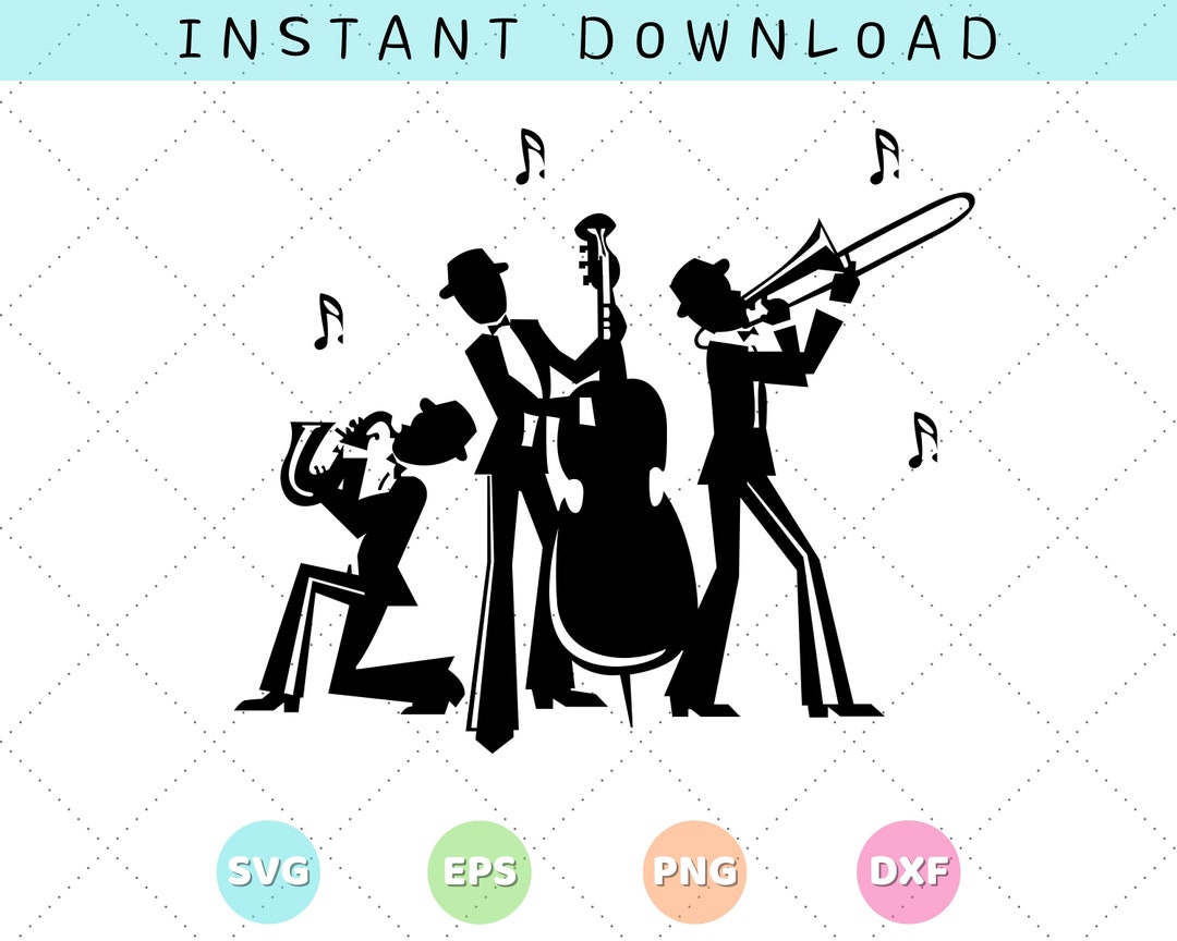 Jazz Band Svg | Jazz Musician Character Svg | Jazz Musician Png | Cut ...