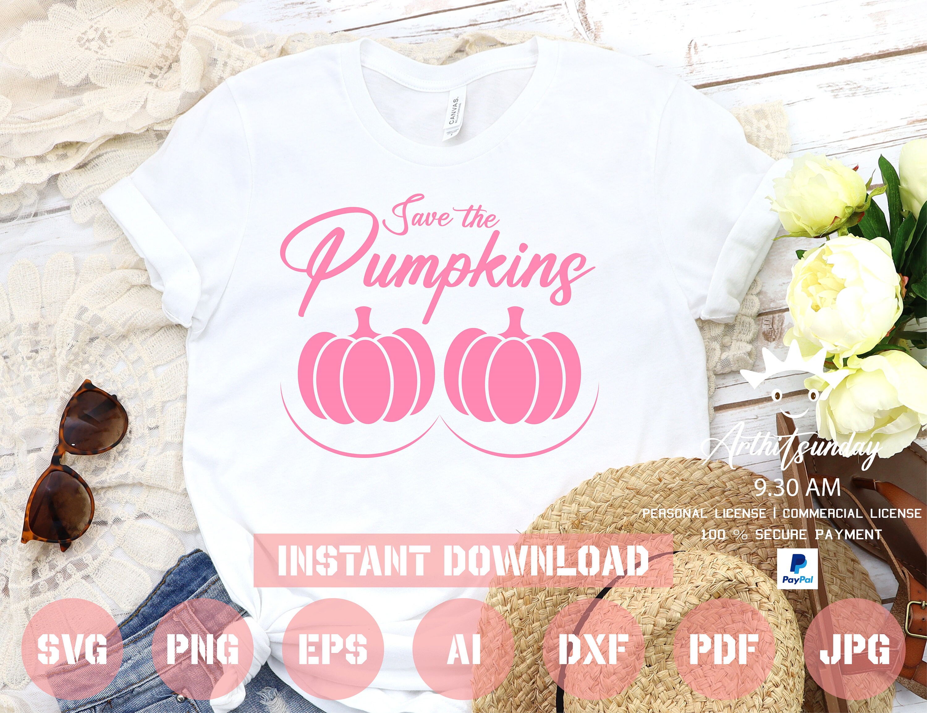 Save the Pumpkins Svg Pink Pumpkins Breast Cancer Awareness - Etsy
