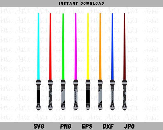 Wars Lightsaber SVG Vectorpngsvg Design for Cricut or - Etsy