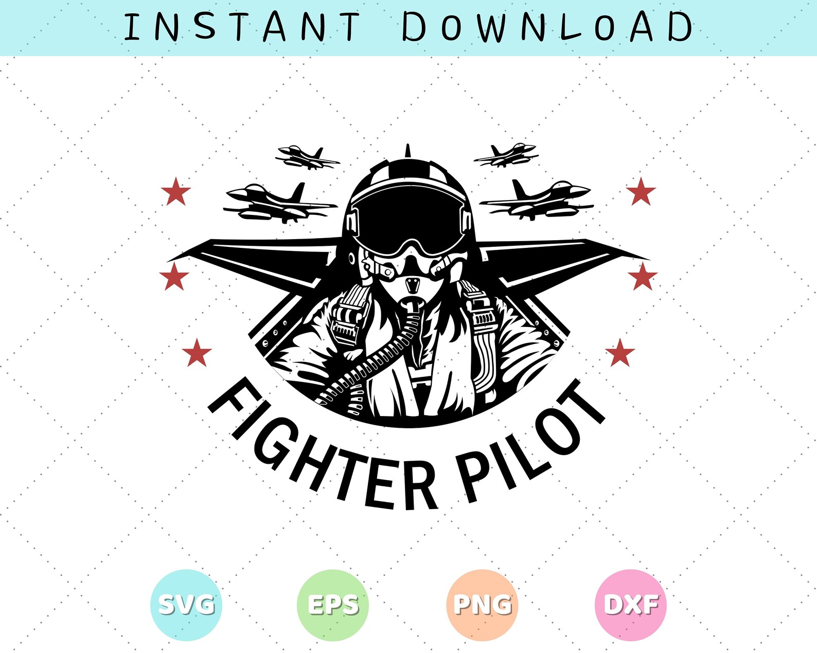 Fighter Pilot Svg Jet Pilot Svg Cut File Instant Download | Etsy