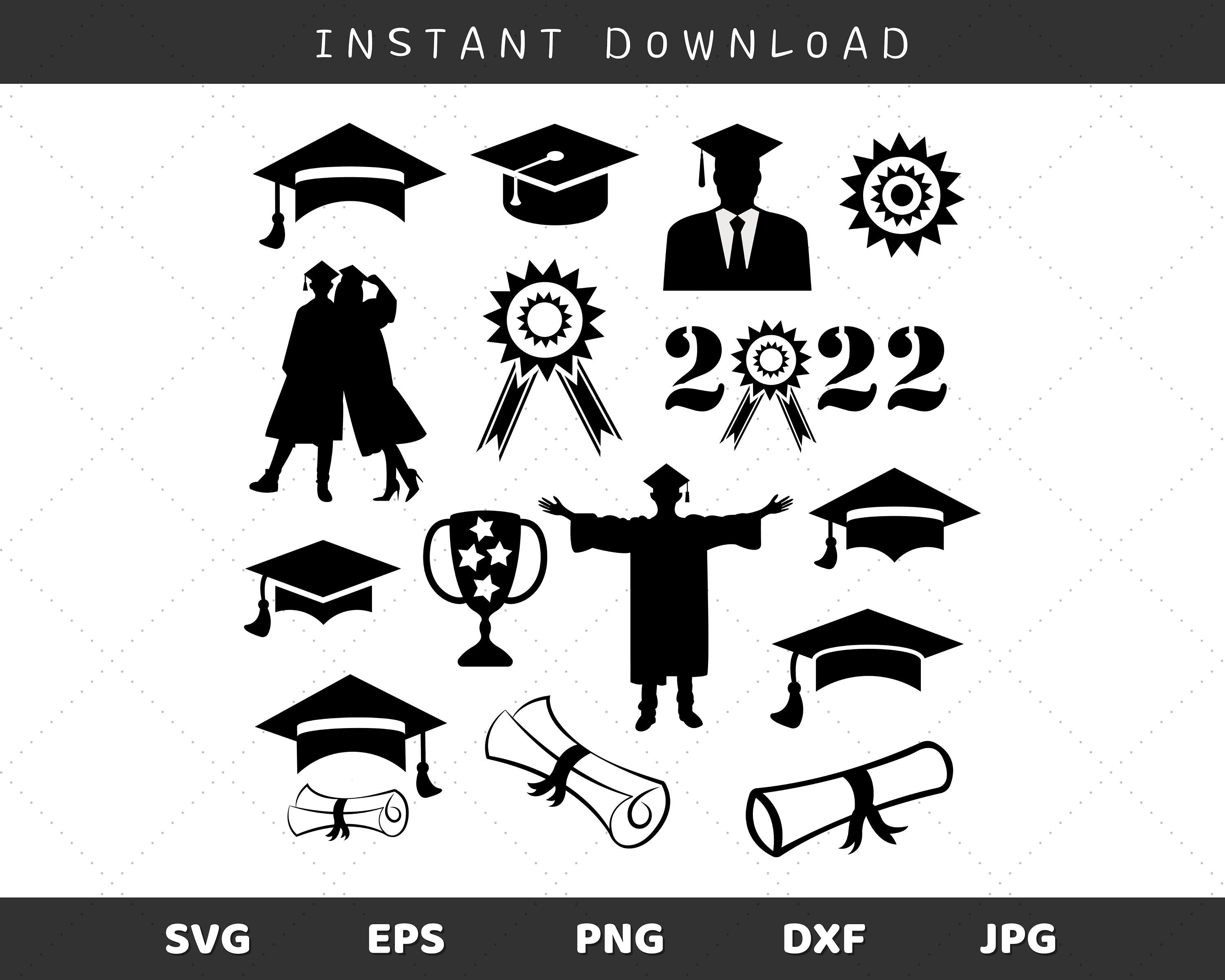Graduation Icon Set , Congrats Grad Svg , Graduation Hat Svg ...