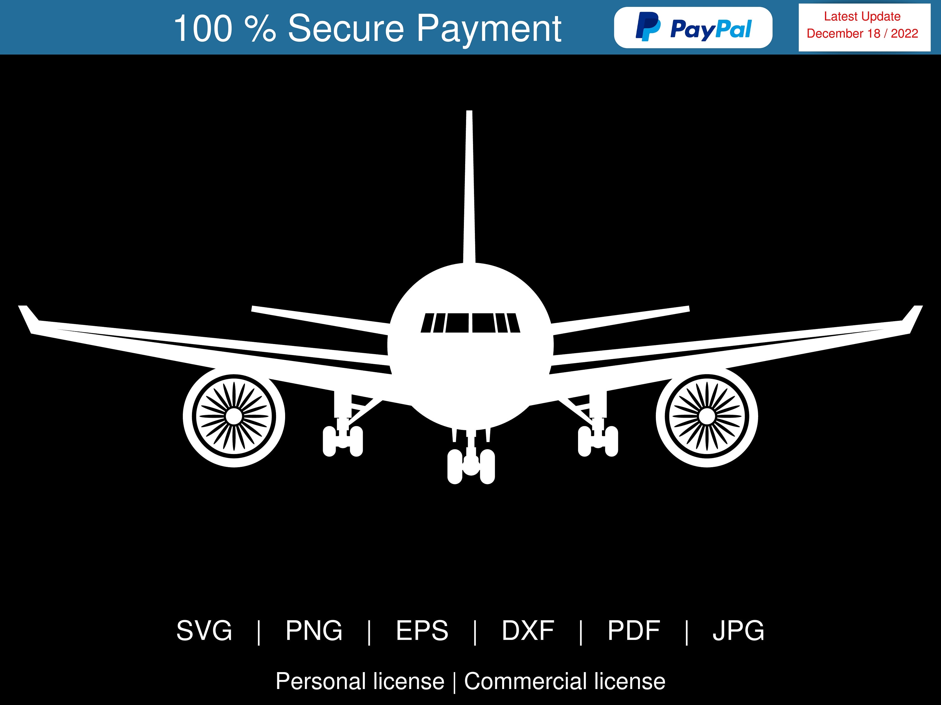 Avión SVG / Avión PNG / Silueta de avión / Archivo de corte Diseño de ...
