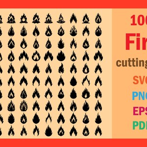 100 Fire SVG Bundle, Campfire Svg, Fire Clipart, Fire Svg Files, Fire ...