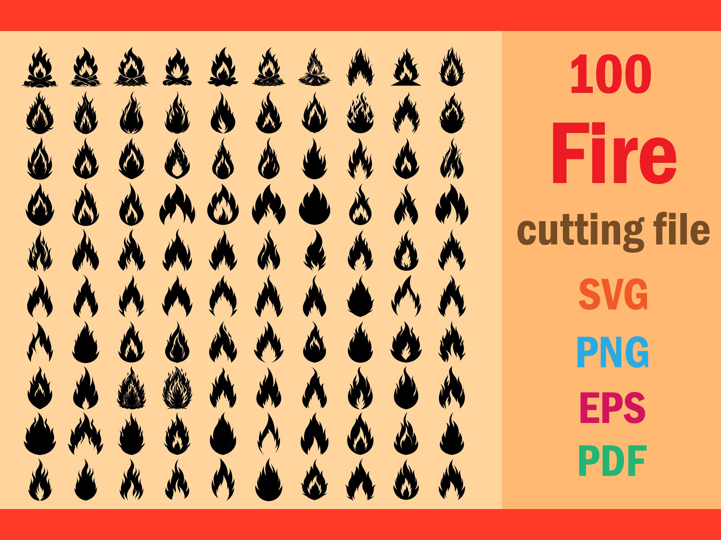100 Fire SVG Bundle, Campfire Svg, Fire Clipart, Fire Svg Files, Fire ...