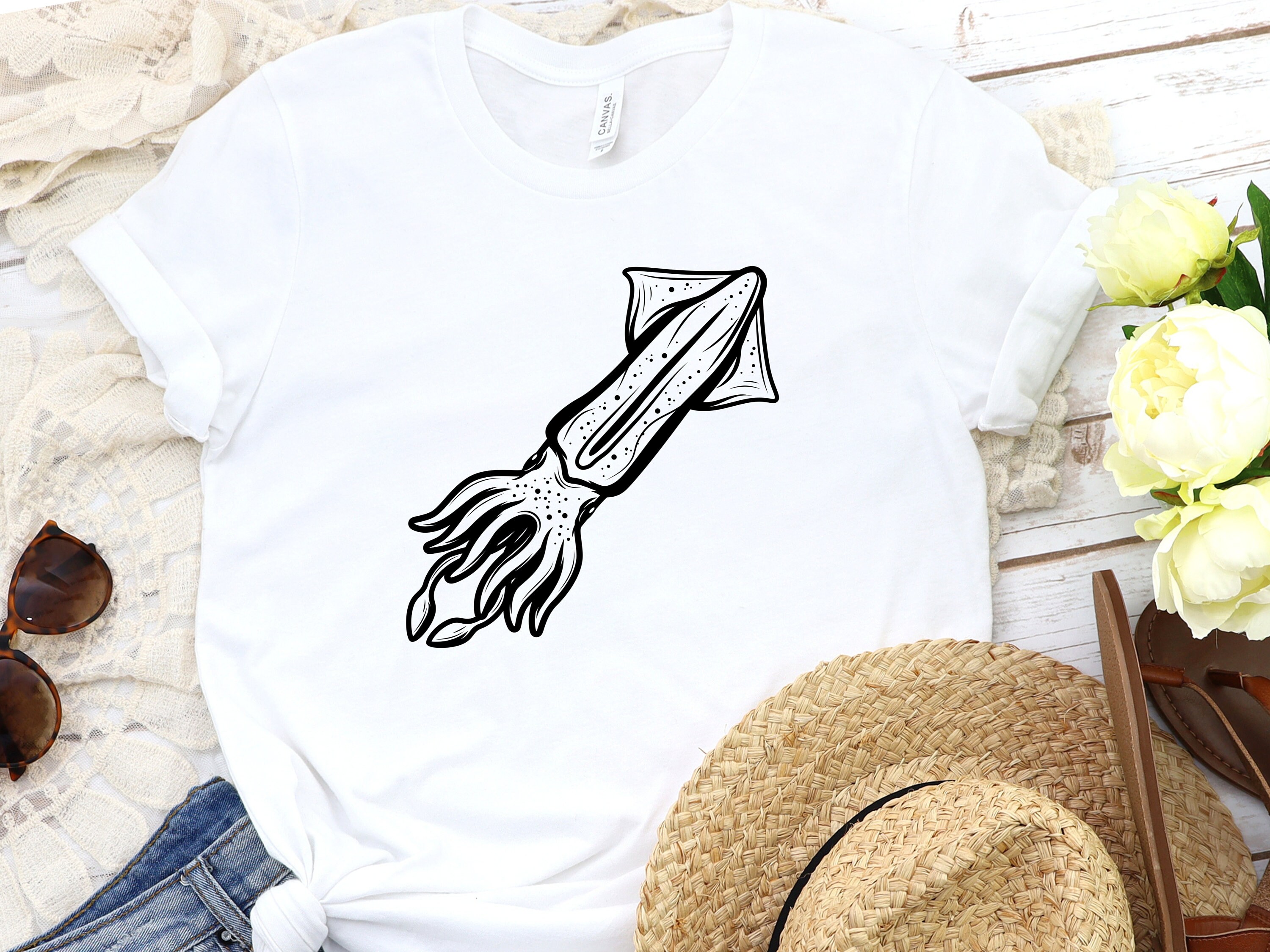 Squid Svg,sea Squid Svg,fisherman Svg,sea Animals Svg, Fishing Svg ...