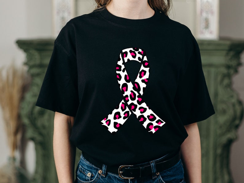 Leopard Ribbon Svg | Breast Cancer Awareness Svg | Ribbon Svg Bundle ...