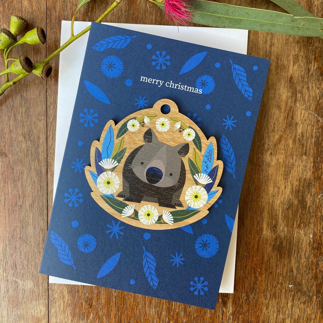 Shaped Wombat Christmas Decoration Card - Etsy