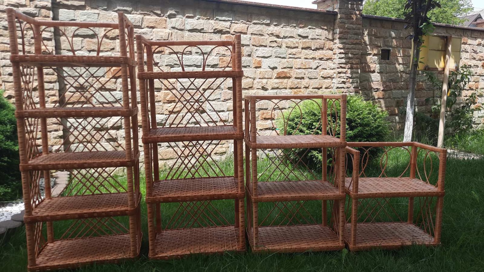 Shelving Unit Wicker Shelving Unit Wooden Shelf Wicker | Etsy