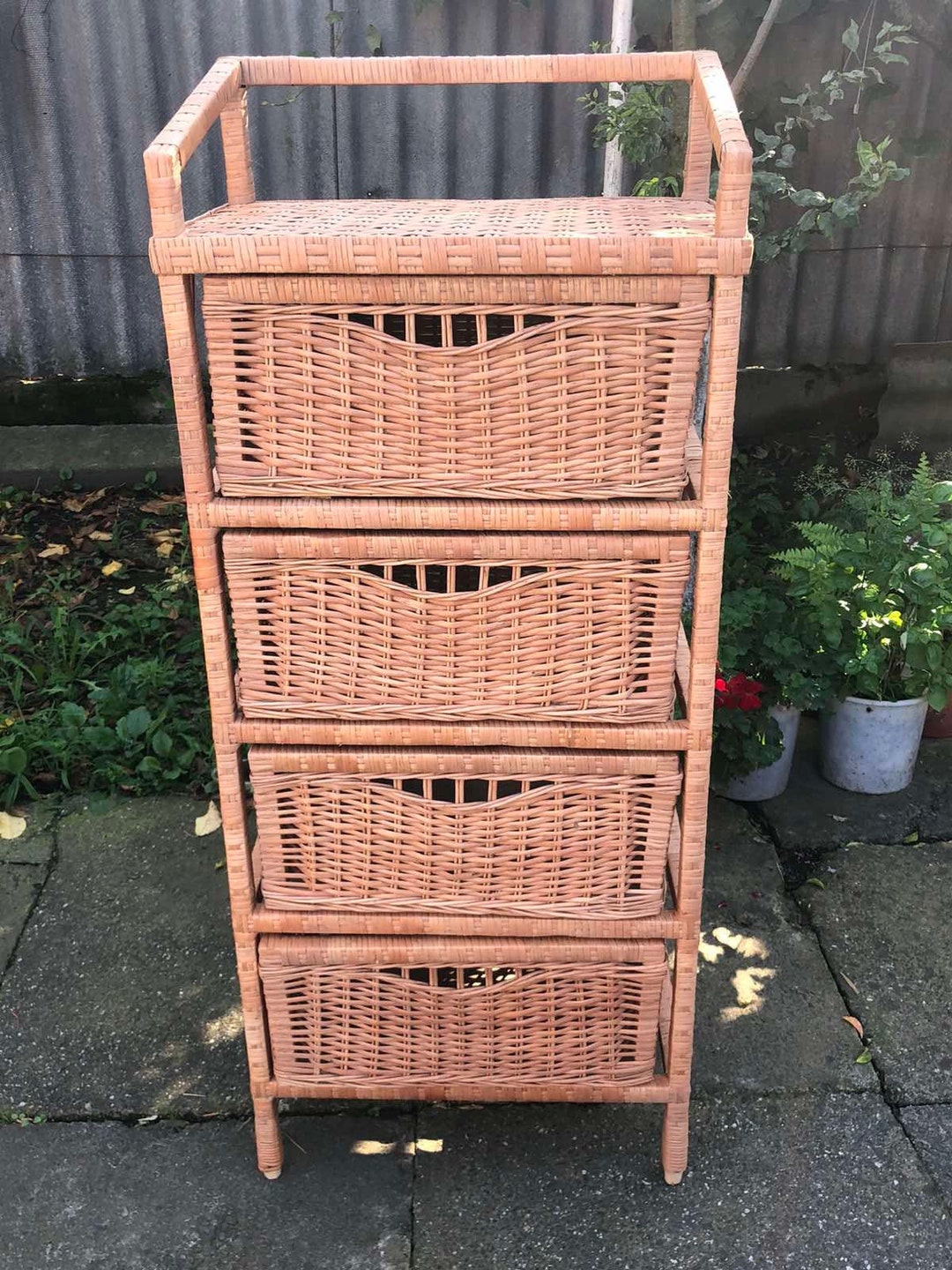 Wicker Drawer, Mid Century Dresser, Boho Dresser Chest, Wicker Chest of ...