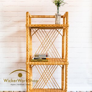 Vinyl Record Storage Stand Wicker Shelf Freestanding, 3/4/5-tier Rattan ...