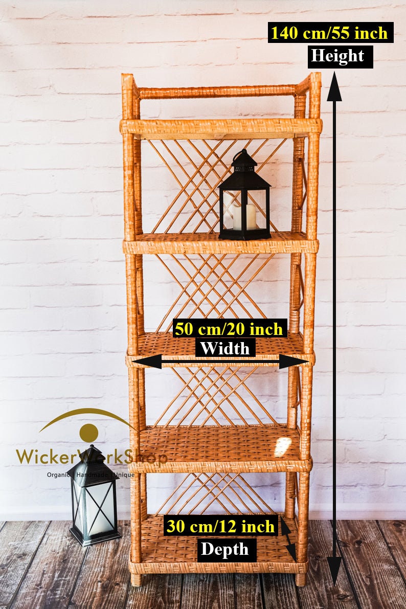Rectangular Wicker Plant Stand 3/4/5-shelving Unit Rattan - Etsy
