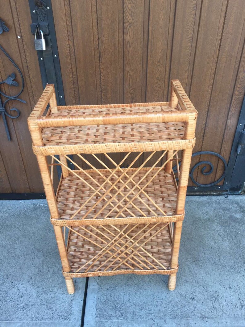 Rectangular Wicker Plant Stand 3/4/5-Shelving Unit Rattan | Etsy