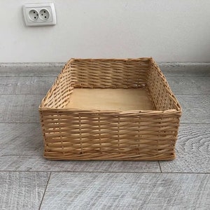 Natural Woven Wicker Storage Baskets, Kitchen Decor, Large Wicker ...