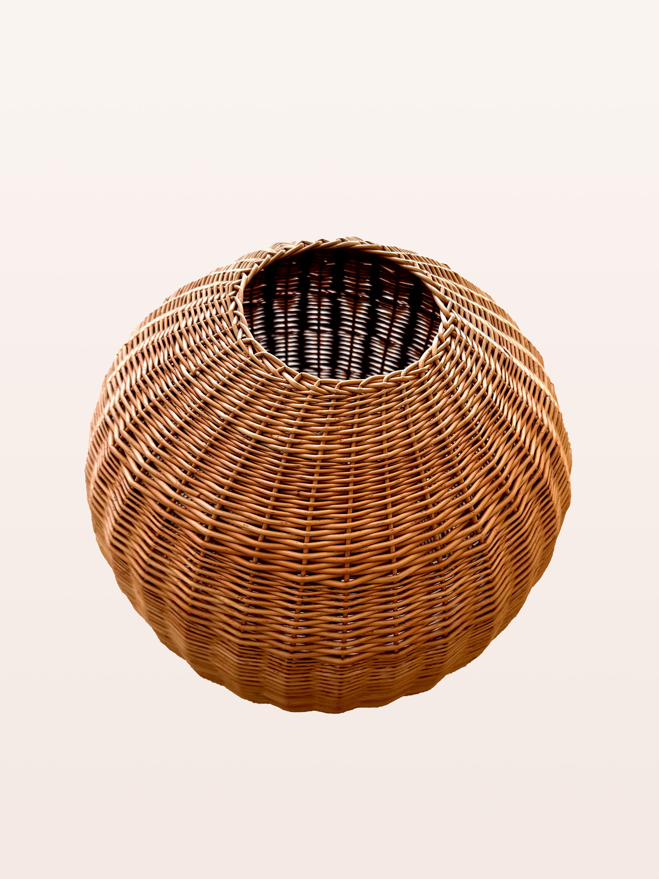 Globe Lampshade, Wicker Rattan Lampshade Boho Style Round Shape, Rattan ...