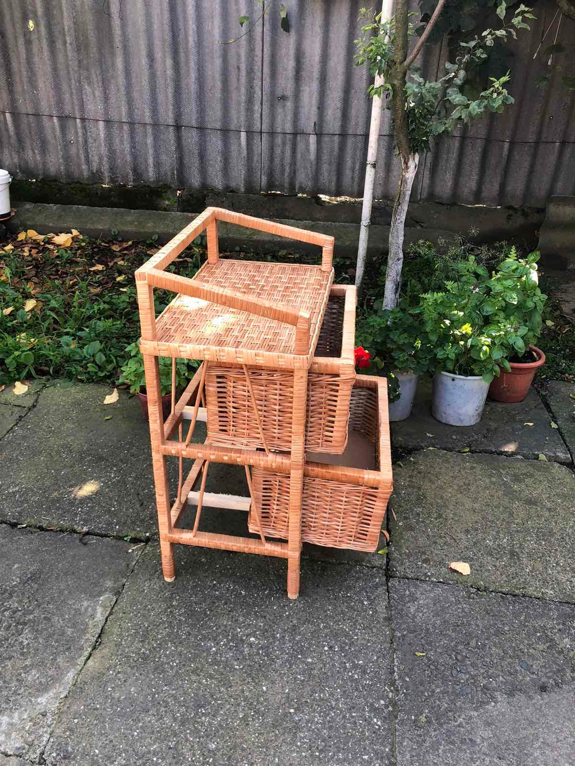 Wicker Drawer Mid Century Dresser Boho Dresser Chest Wicker - Etsy