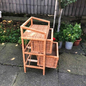 Wicker Drawer, Mid Century Dresser, Boho Dresser Chest, Wicker Chest of ...
