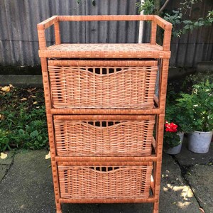 Wicker Drawer, Mid Century Dresser, Boho Dresser Chest, Wicker Chest of ...