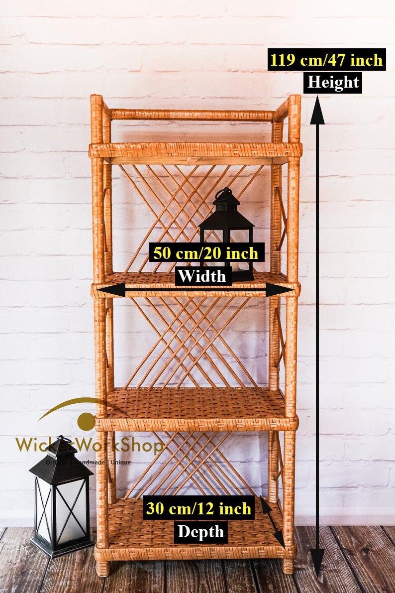 Rectangular Wicker Plant Stand 3/4/5-shelving Unit Rattan | Etsy