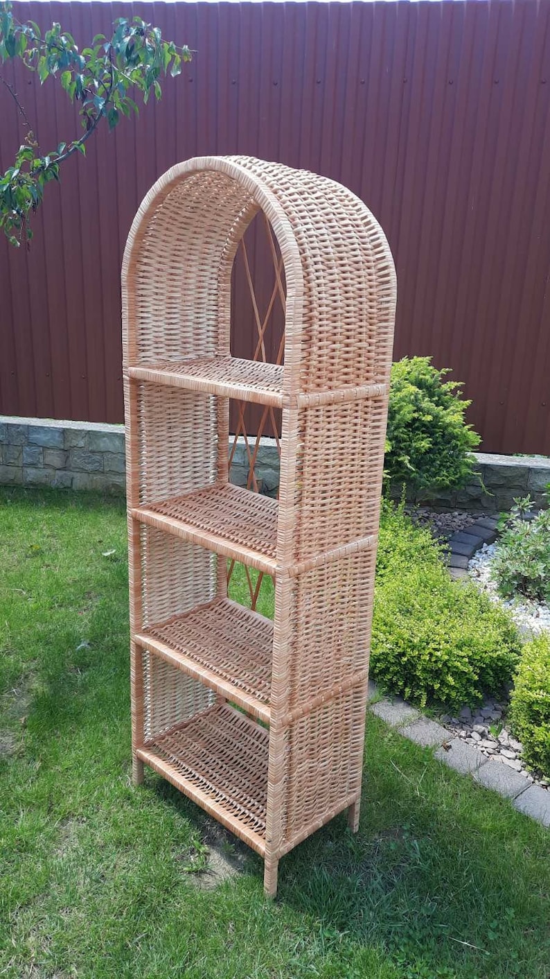Large Rattan Wicker Display Shelf With 3/4 Tier + Bottom Closed ...