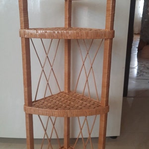 Corner Shelf,tiered Plant Stand,wicker Shelves,triangle Shelf,tall ...