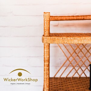 Vinyl Record Storage Stand Wicker Shelf Freestanding, 3/4/5-tier Rattan ...