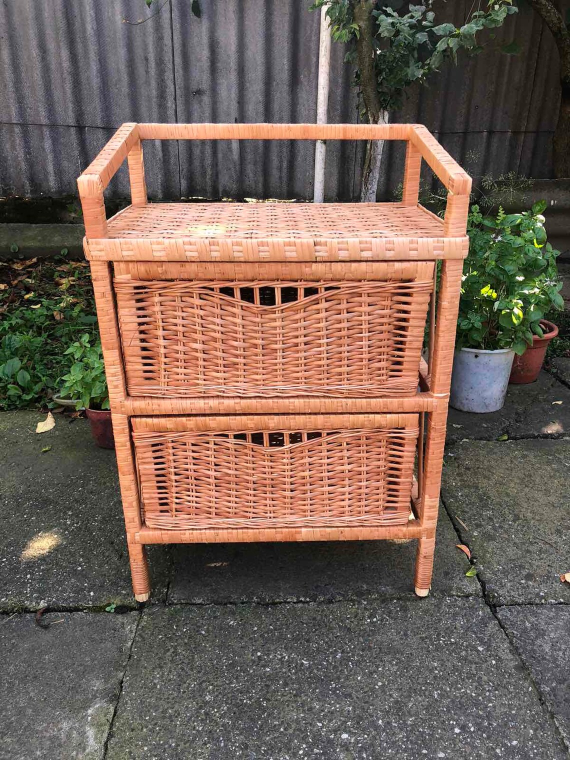 Wicker Drawer Mid Century Dresser Boho Dresser Chest Wicker | Etsy