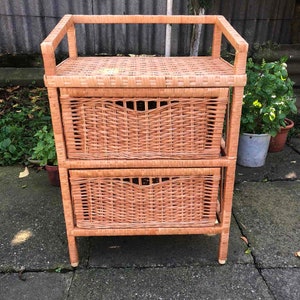 Wicker Drawer, Mid Century Dresser, Boho Dresser Chest, Wicker Chest of ...