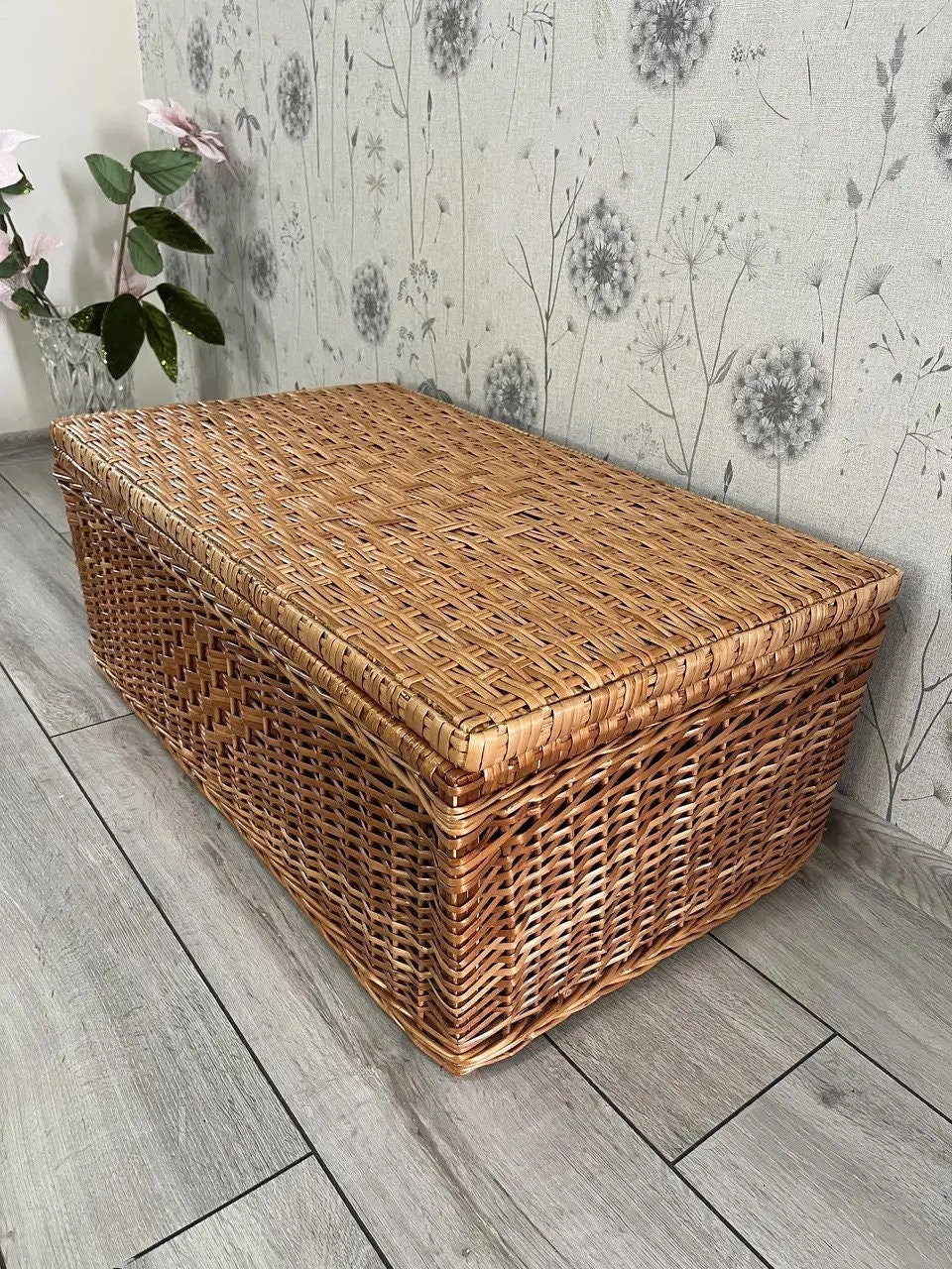 Kids Toy Storage Basket Wicker Storage Trunk Storage Basket Rectangular With Lid Rattan Toy Storage Organizer Woven Storage Basket Etsy Canada