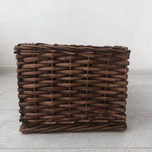 Rectangular Woven Basket, Shallow Storage Basket for Nursery, Wicker ...