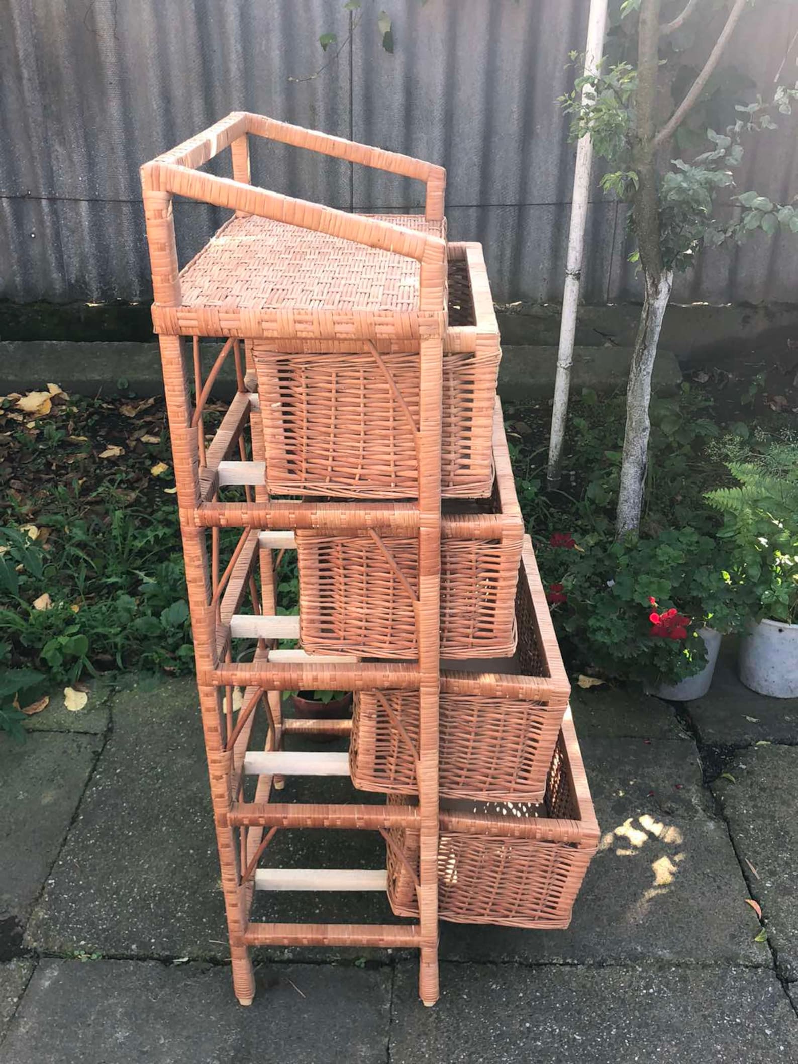 Wicker Drawer Mid Century Dresser Boho Dresser Chest Wicker - Etsy