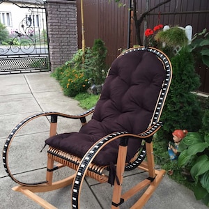 Wicker Rocking Chair, Organic Rattan Rocker Available With Cushion in ...