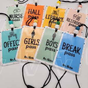 Teacher Hall Passes-classroom-office Pass-nurse Pass - Etsy