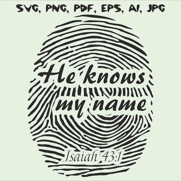 He Knows My Name Svg - Etsy