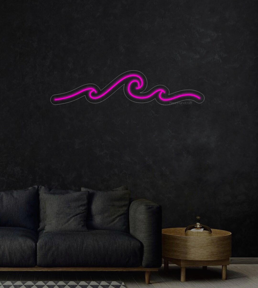 Wave Neon Sign, Sea Led Neon Sign, LED Neon Sign, Wall Decor, Wall Sign ...
