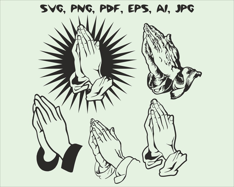 PRAYING HANDS SVG Praying hands clipart Praying hands Svg cut files for ...