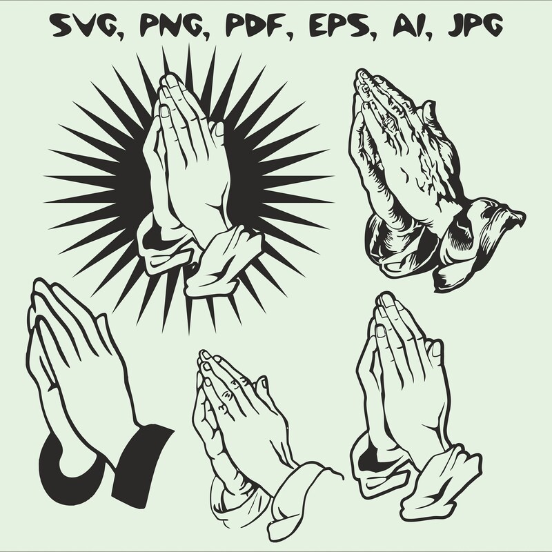 Praying Hands Svg - Etsy