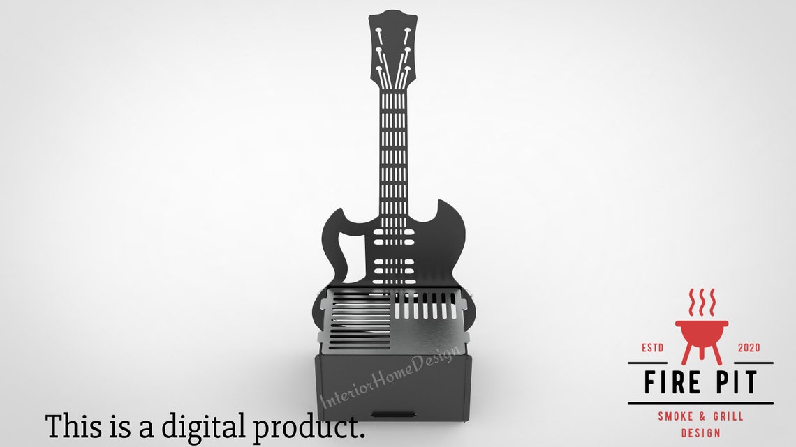 Guitar Fire Pit Dxf, Outdoor Fire Pit, Backyard Firepit, Music Lover ...
