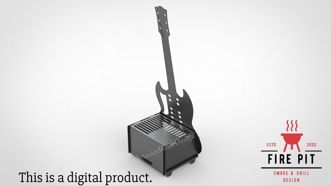 Guitar Fire Pit Dxf, Outdoor Fire Pit, Backyard Firepit, Music Lover ...