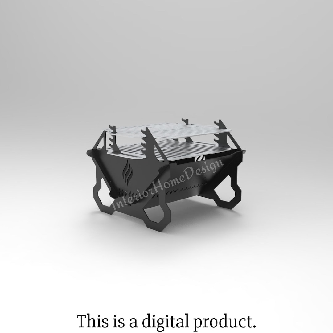 Collapsible Fire Pit BBQ Grill With Mover Grill | Portable Foldable ...