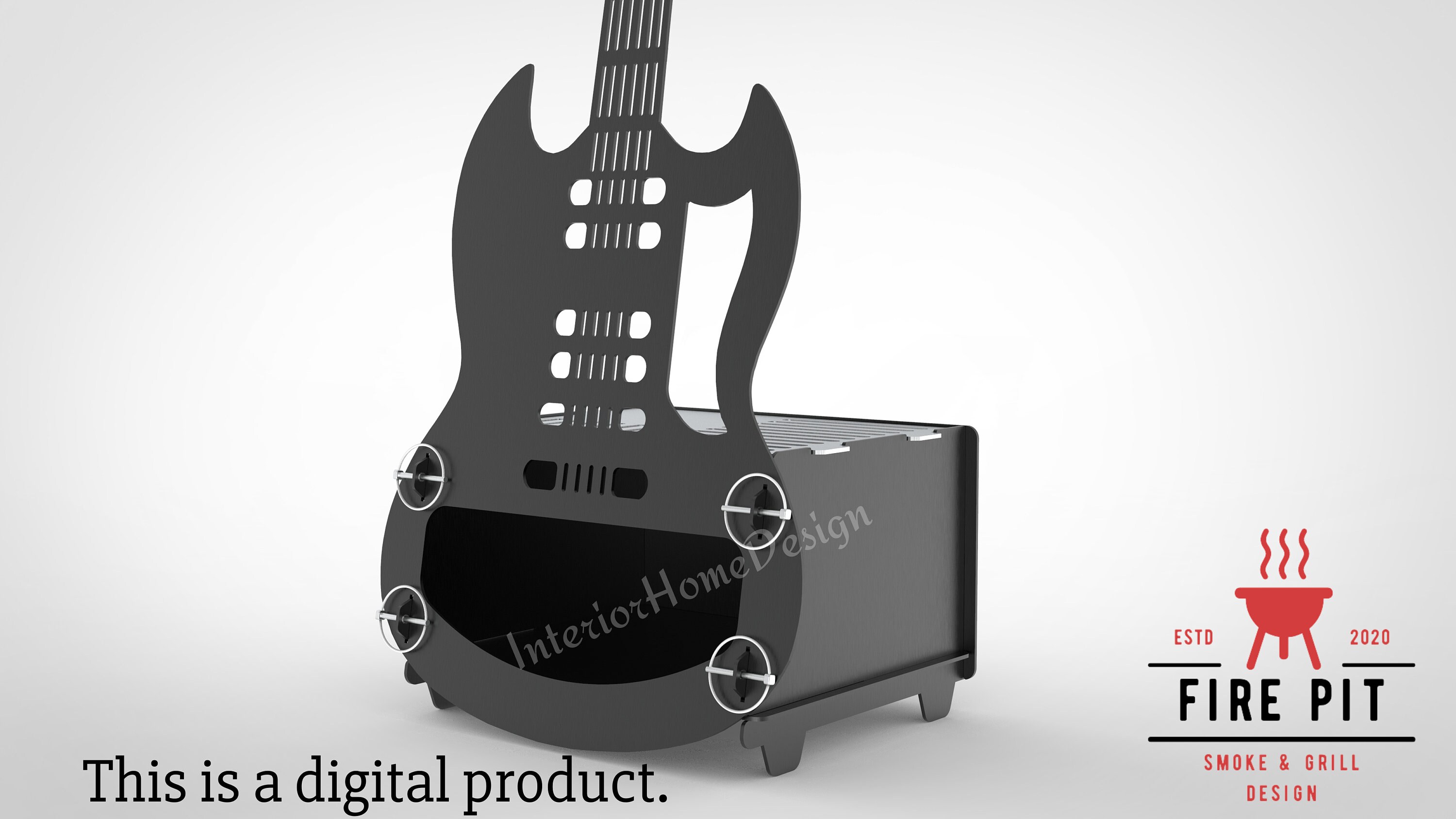 Guitar Fire Pit Dxf, Outdoor Fire Pit, Backyard Firepit, Music Lover ...