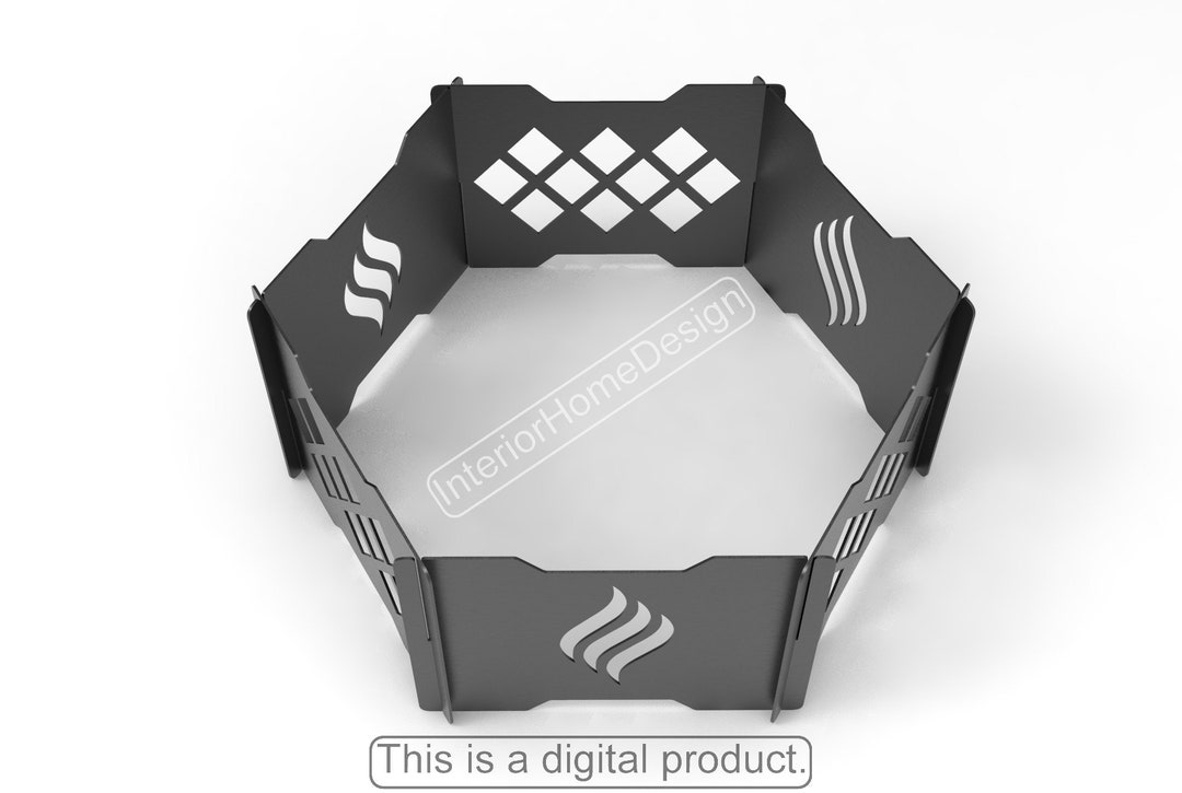 Hexagon Fire Pit, Portable Fire Pit, Cnc BBQ Dxf, Barbecue Dxf Files ...