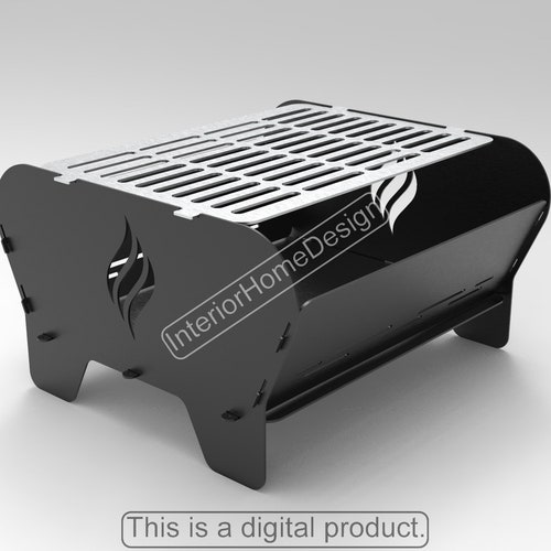 BBQ Grill DXF Foldable Portable Fire Pit Digital Product for - Etsy