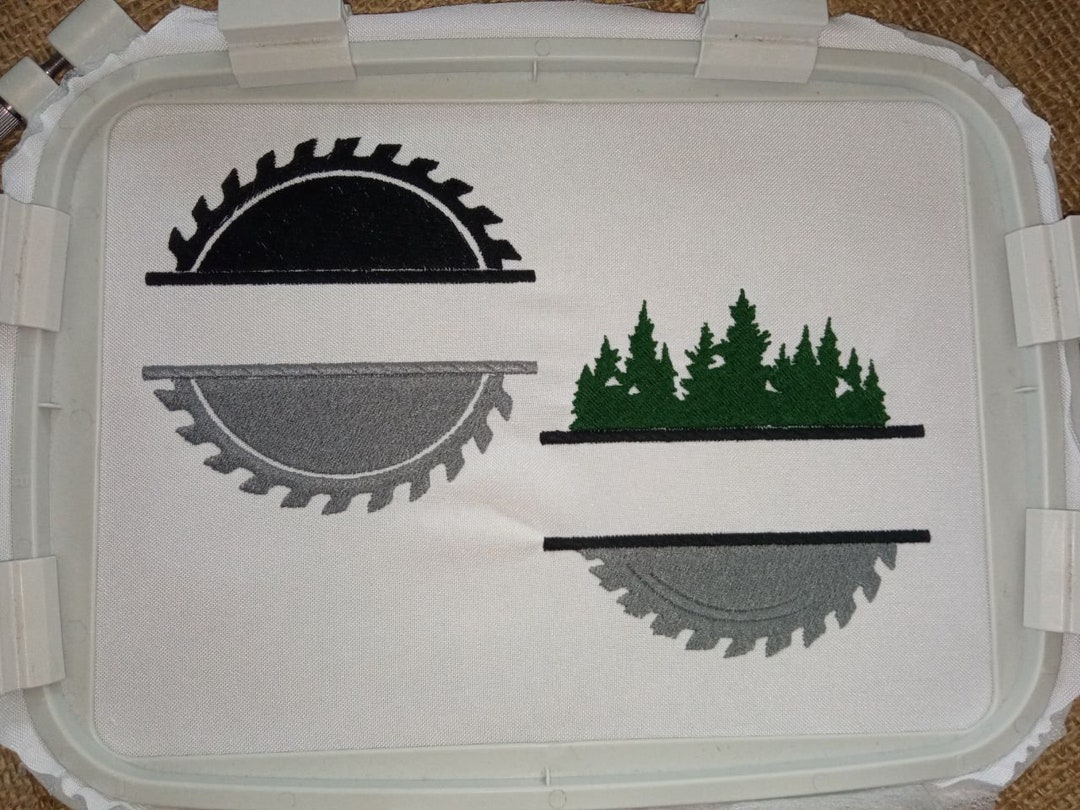 Wood Saw Blade Embroidery Design Saw Blade Monogram Embroidery Woodsman ...