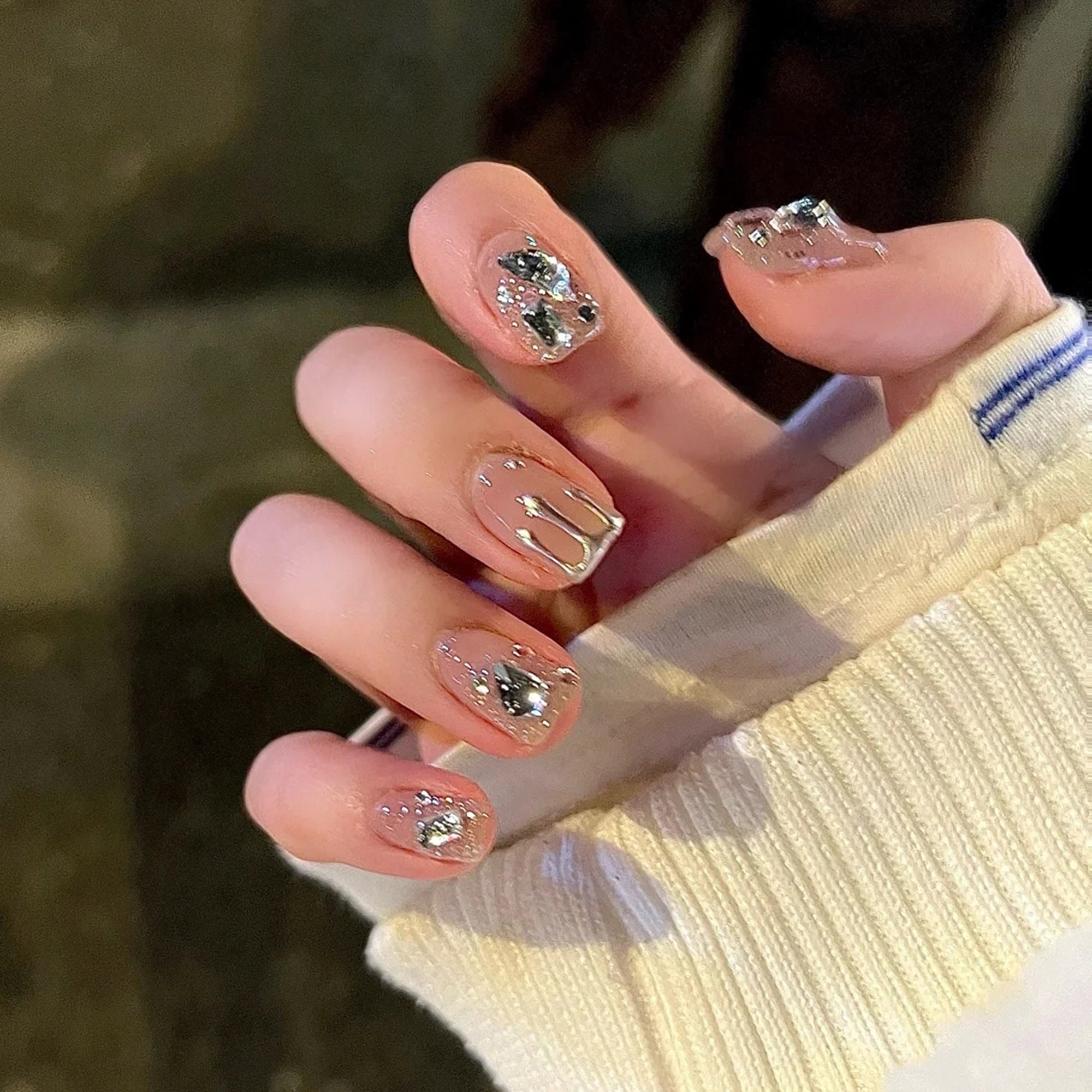 Wearable Nails, Broken Diamond Nails, Gentle Fake Nails, Removable ...