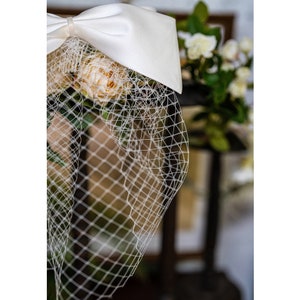 Bow Short Veil: Bridal French Vintage Wedding Accessory - Etsy